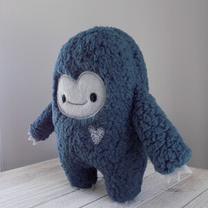 Monster Stuffed Animal in Navy Blue and Grey, Cute Blue Yeti, Big Foot ...