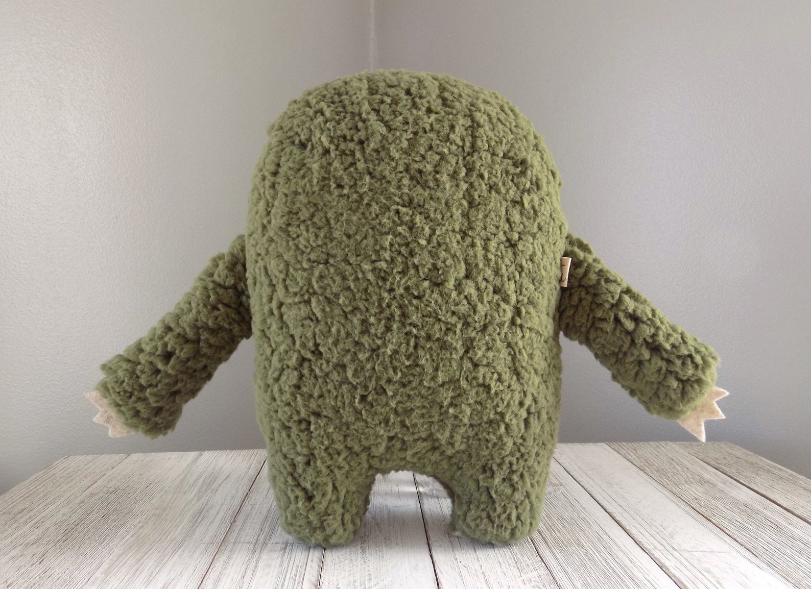 Monster Stuffed Animal in Green and Beige, Cute Monster Stuffed Animal ...