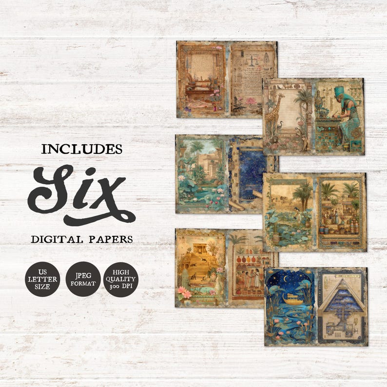 Egypt Junk Journal Pages, Ancient Egypt Printable Paper, Vintage ...