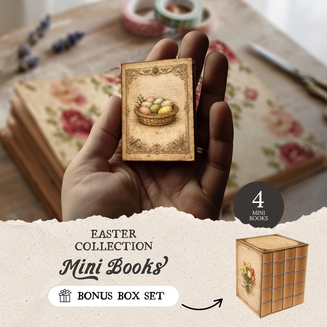 Easter Printable Dollhouse Mini Book, Bunnies & Chocolate Eggs ...