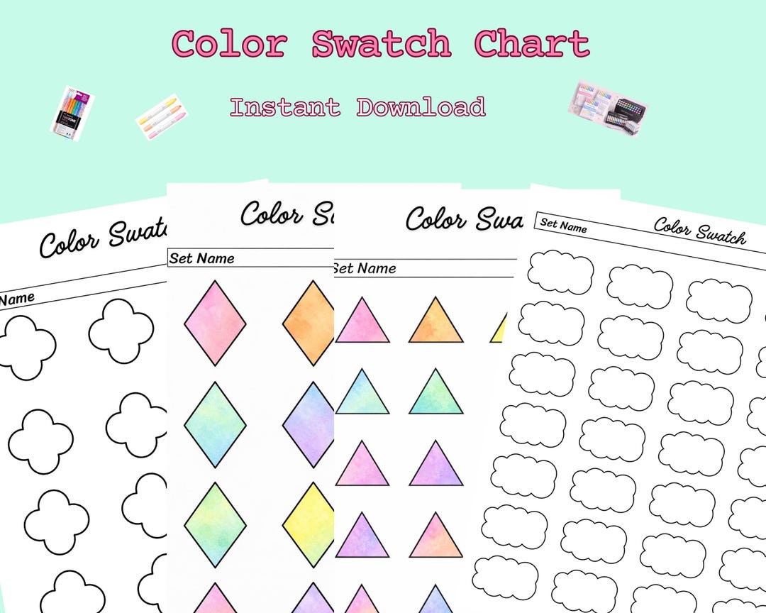 Color Swatch Chart for Markers & Pens – Printable Color Organizer | PDF ...