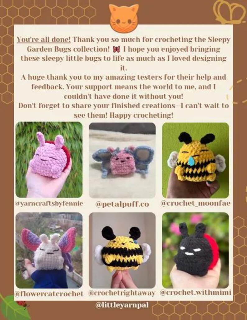 Amigurumi Crochet Pattern - "sleepy Garden Bugs" , Sleeping Bumblebee ...