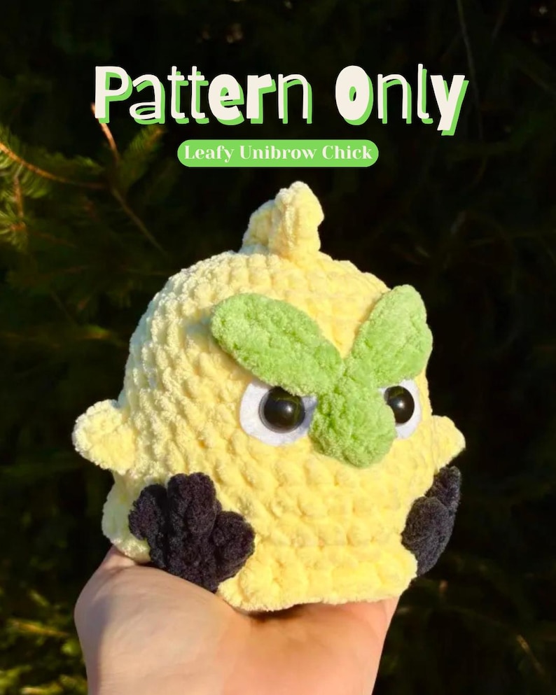 Leafy Unibrow Chick Handmade Crochet Pattern | Browt - Etsy