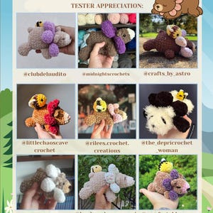 Amigurumi Crochet Pattern - "toby and Buzz" , Sleeping Bear, Bumblebee Friend, Flower, PDF ...