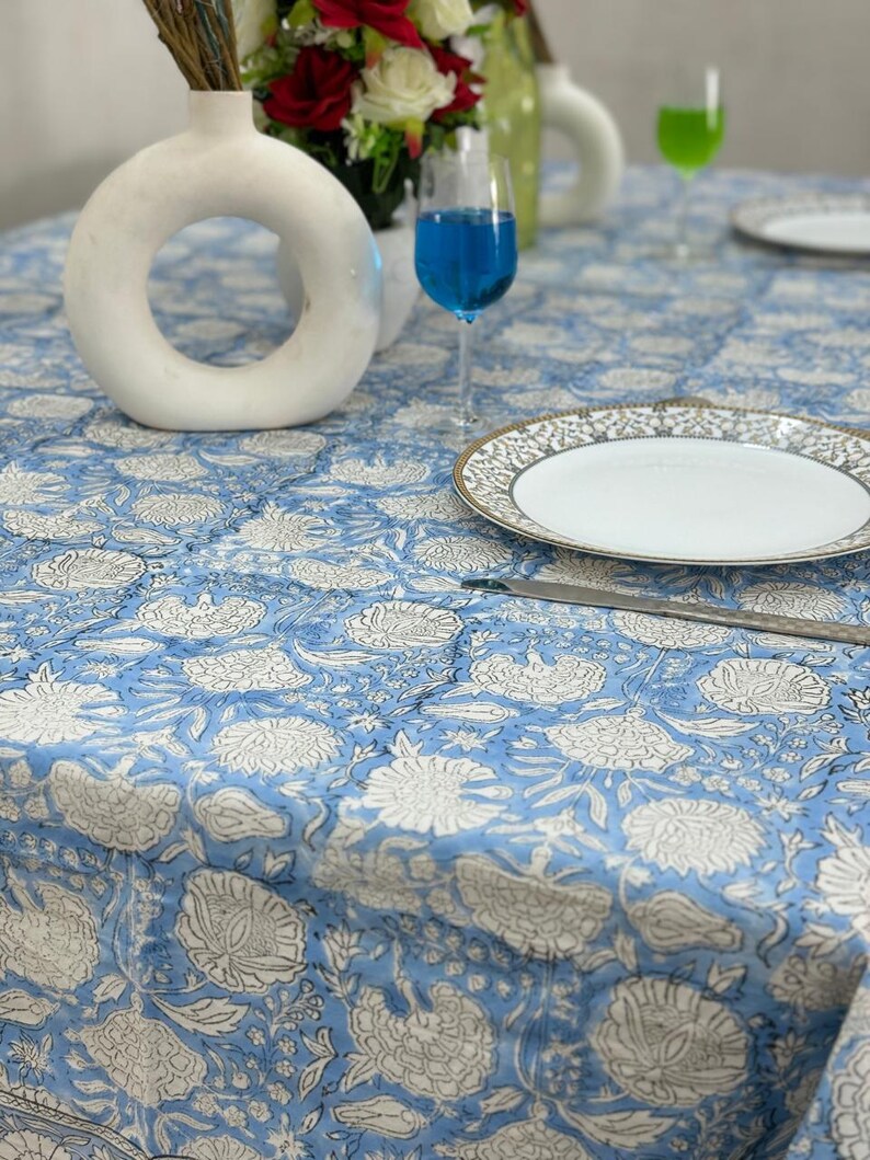 Vintage Cotton Boho Floral Design| Dining Table Cover | Square ...