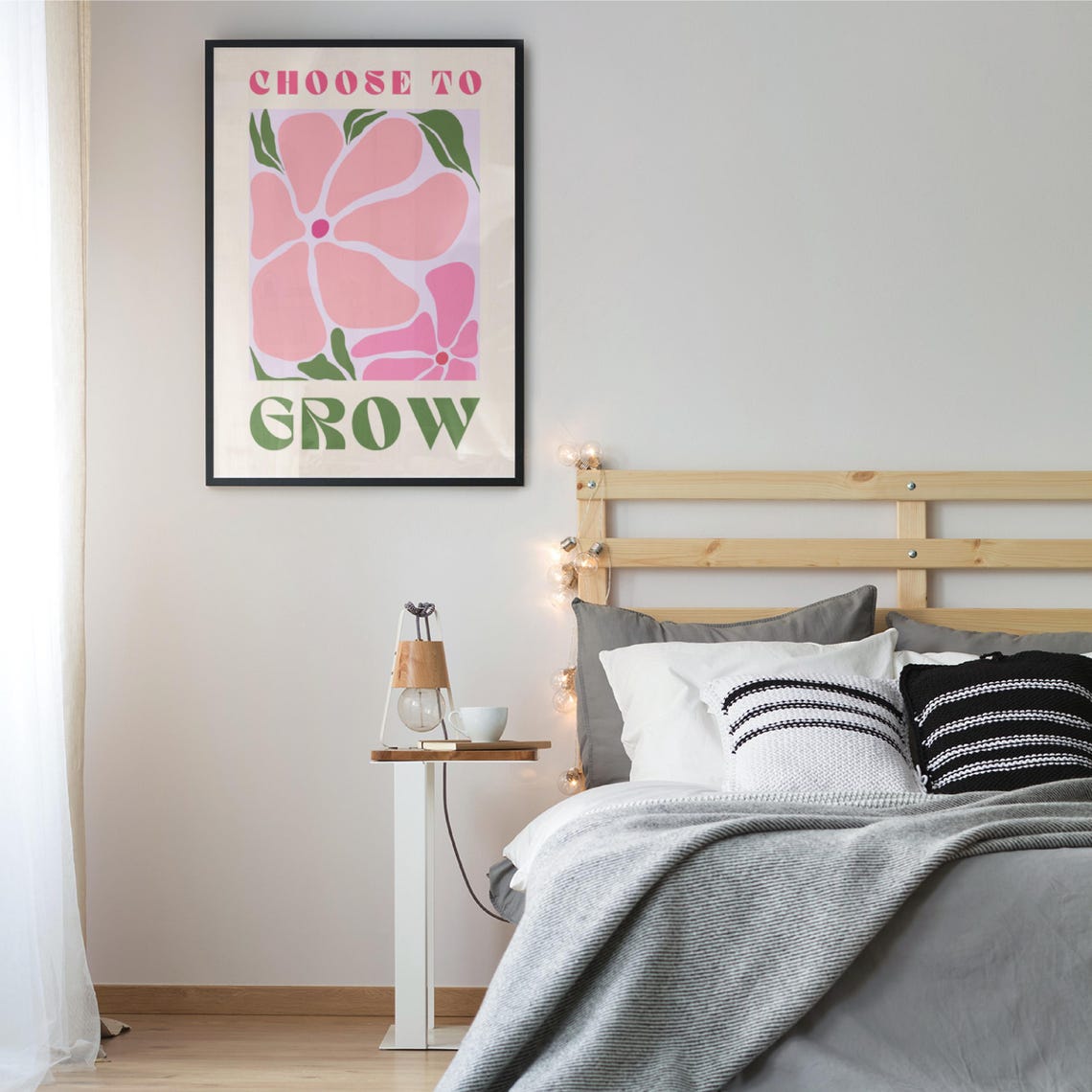 Choose to Grow Wall Art – Self Growth Printable Poster, Digital Floral ...