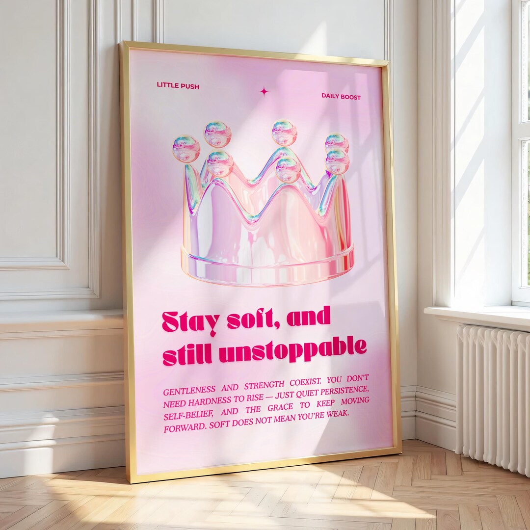 Motivational Poster – Pink Y2K Inspirational Quote Wall Art | Digital ...