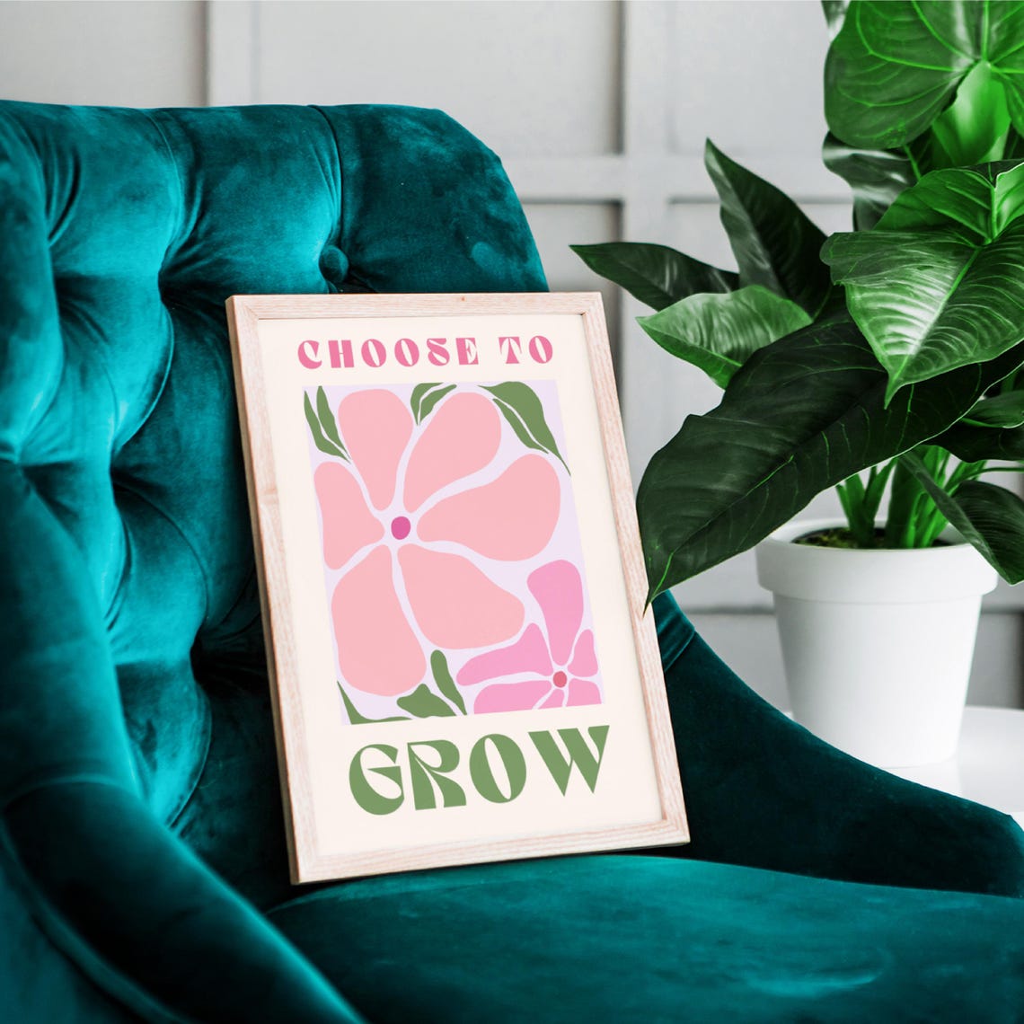 Choose to Grow Wall Art – Self Growth Printable Poster, Digital Floral ...