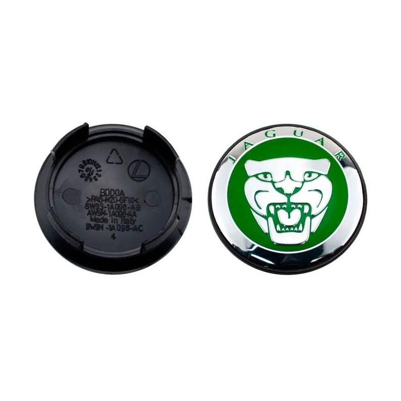 Jaguar 59mm Green Alloy Wheel Centre Caps Hub Covers Emblem Logo Badge ...