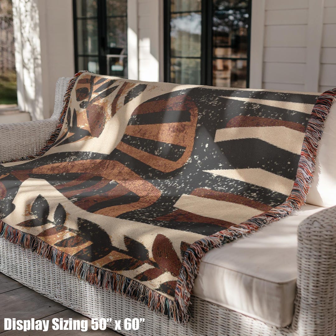 African Horse Woven Blanket Eric Carle Style Zebra Pattern Tribal Art ...