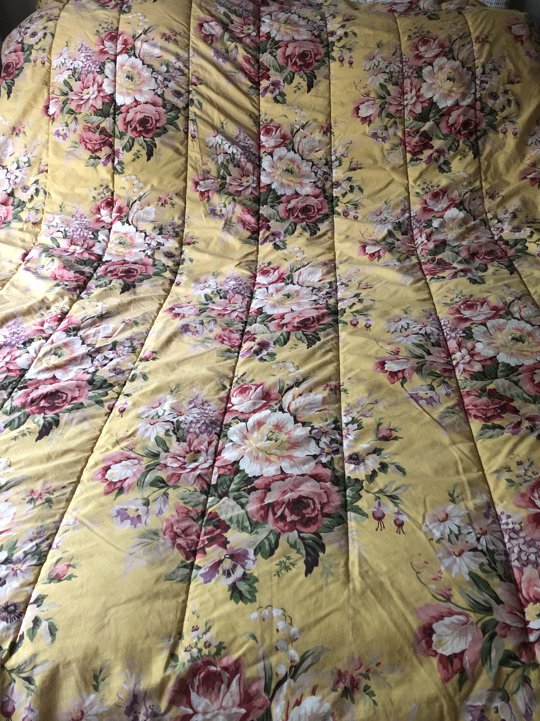 RALPH LAUREN Sophie Brooke Floral Cabbage Rose Twin Comforter Retired ...