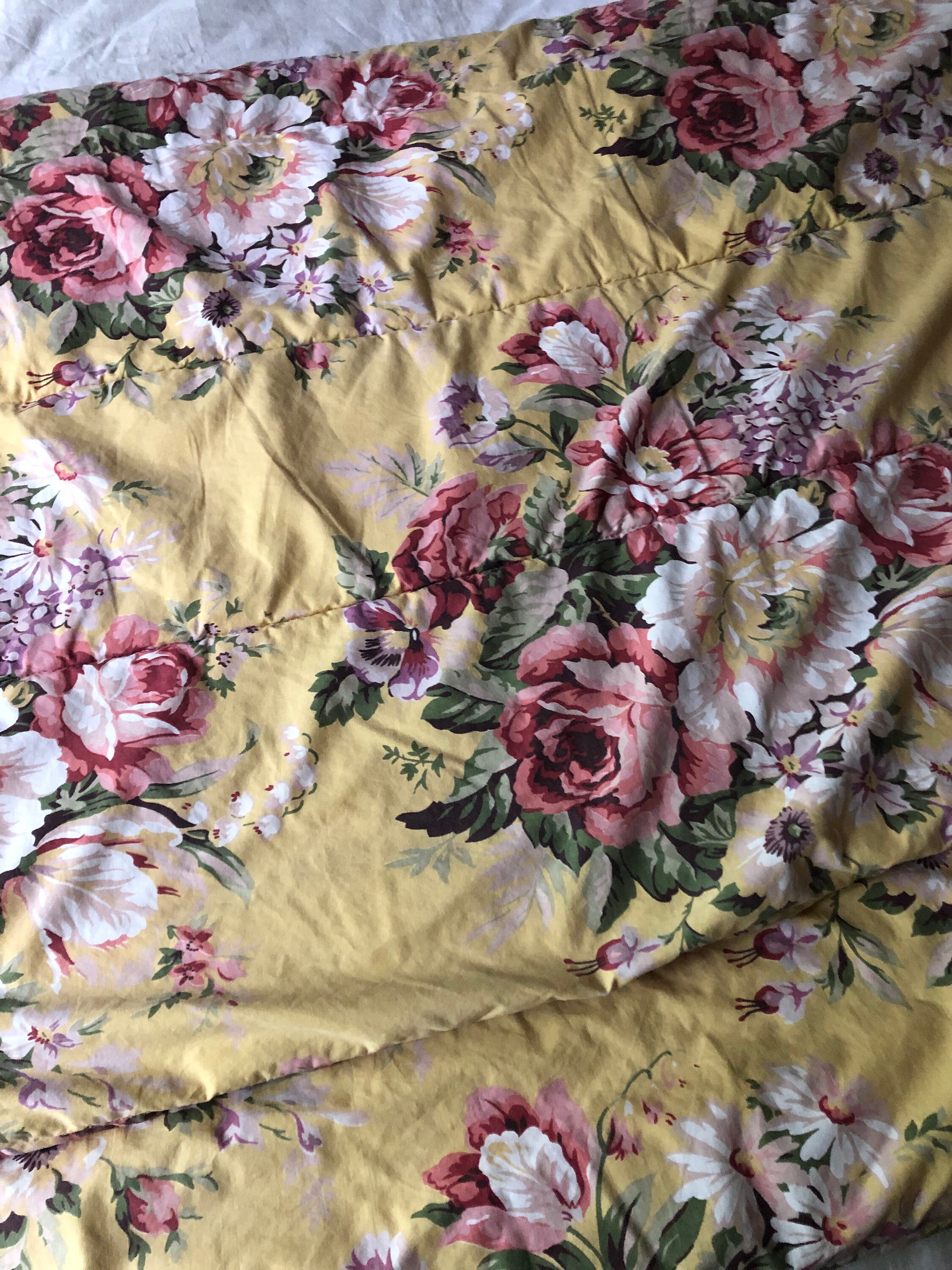 RALPH LAUREN Sophie Brooke Floral Cabbage Rose Twin Comforter Retired ...