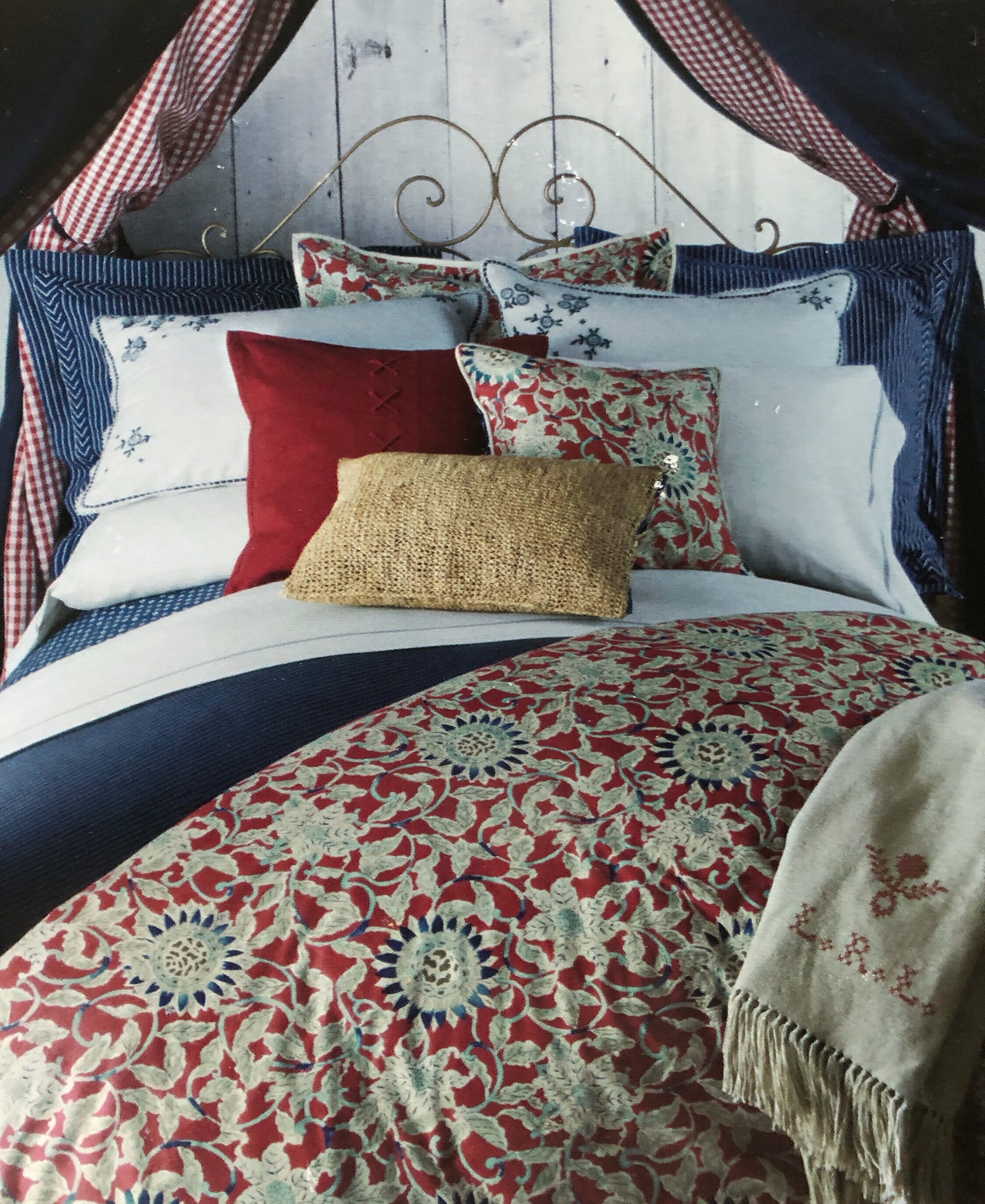 Vintage Ralph Lauren Cote D'azur INDIGO Floral CAL KING Size Dust Ruffle Bed Skirt With Flaws - Etsy