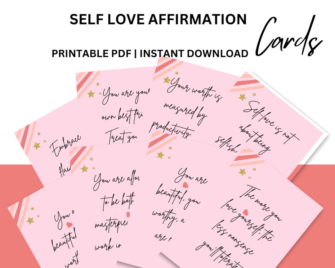 Self-love Affirmation Cards | Printable Deck for Confidence & Healing ...