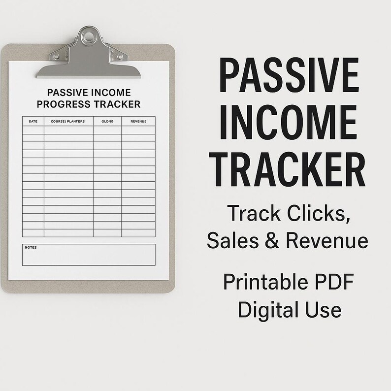 Passive Income Tracker Printable | Sales & Revenue Log for Etsy ...