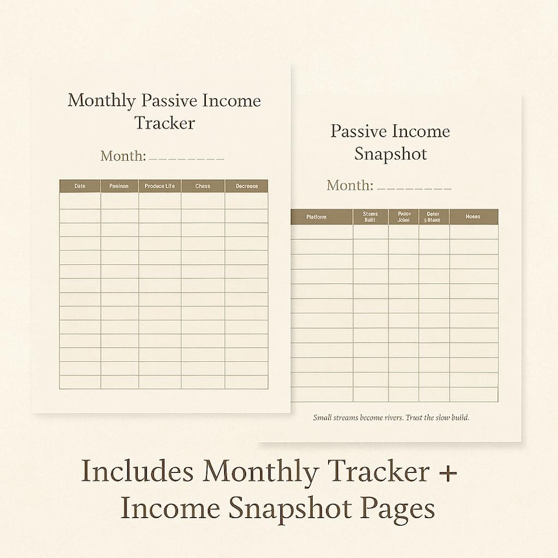Passive Income Tracker Printable | Sales & Revenue Log for Etsy ...