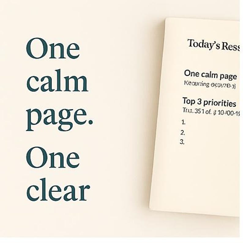 Daily Reset Journal Printable PDF | Calm Start Planner | Mindset ...