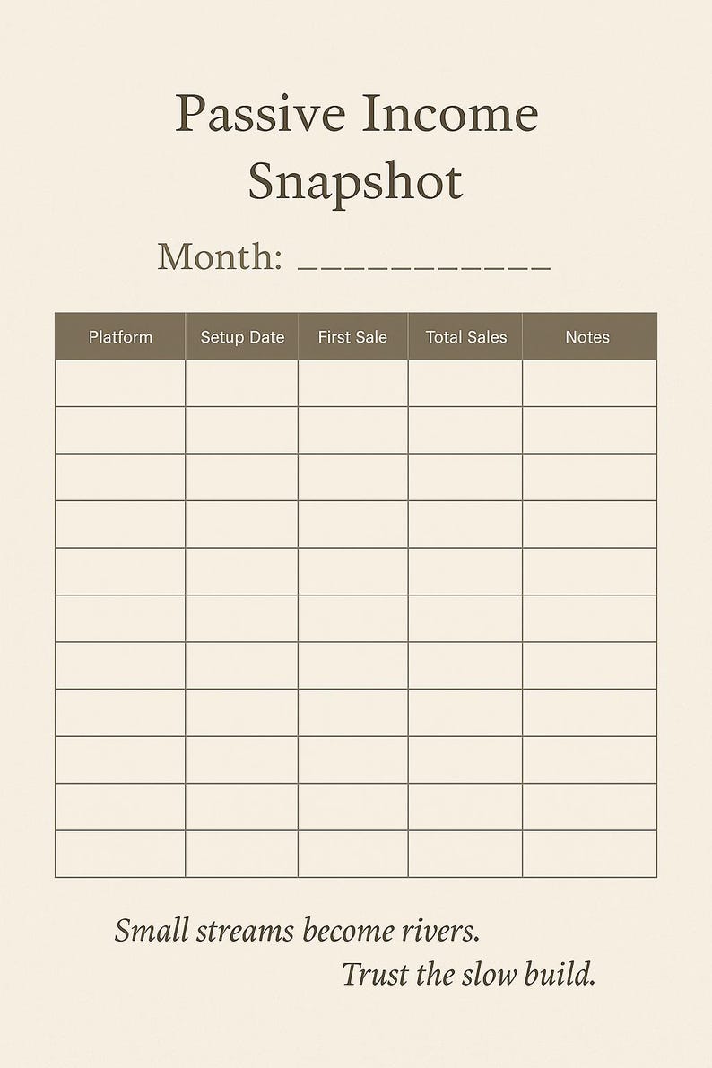 Passive Income Tracker Printable | Sales & Revenue Log for Etsy ...