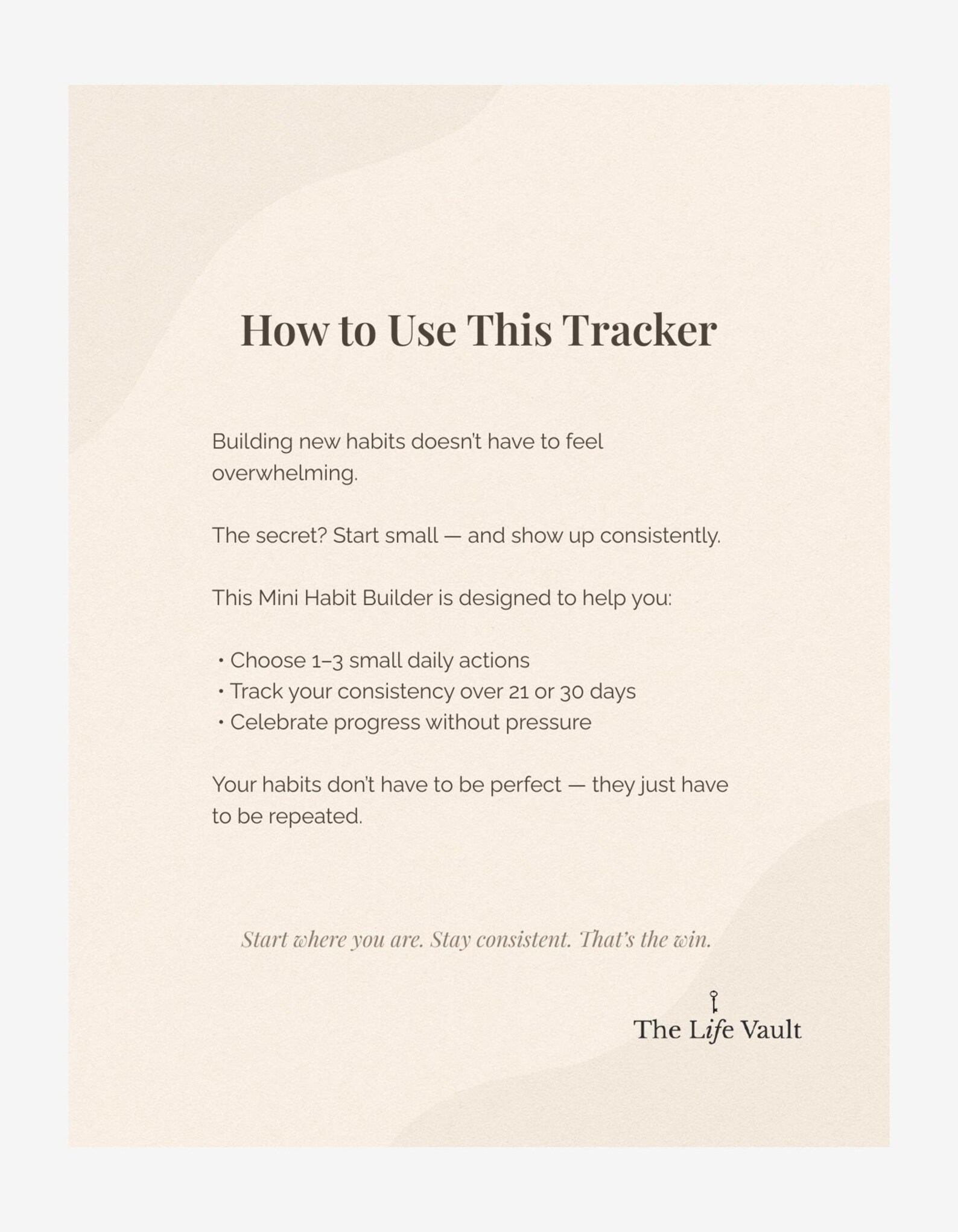 Mini Habit Tracker | 21-day & 30-day Printable Habit Journal | Daily ...