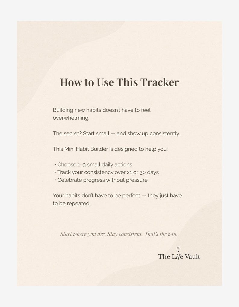 Mini Habit Tracker | 21-day & 30-day Printable Habit Journal | Daily ...