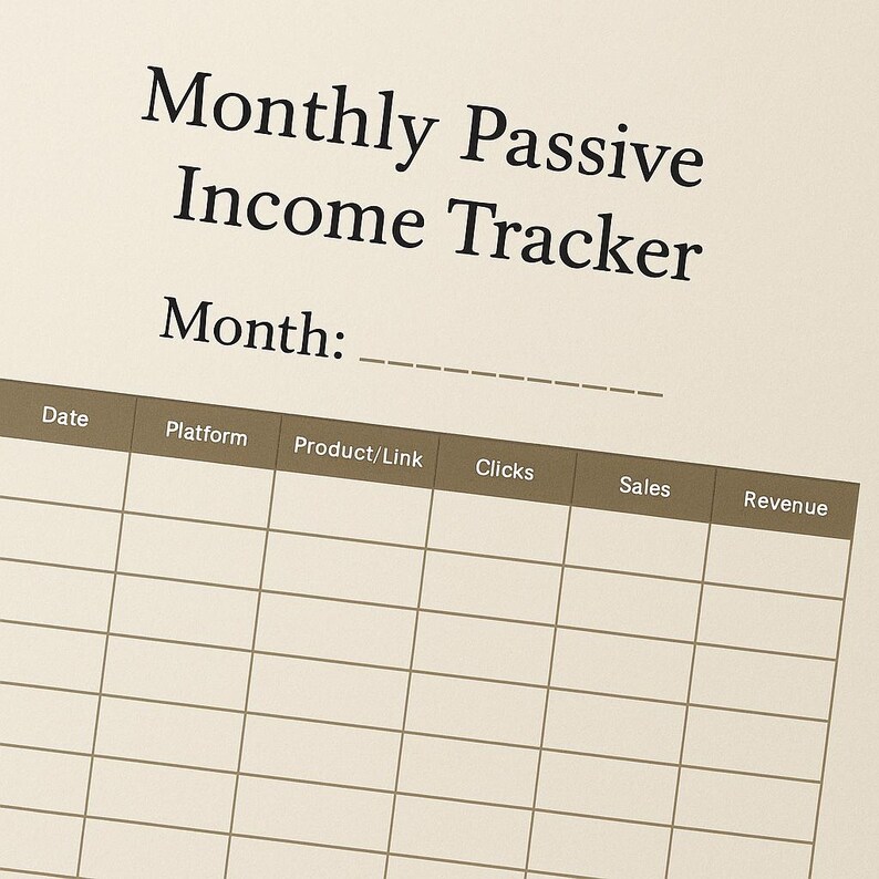 Passive Income Tracker Printable | Sales & Revenue Log for Etsy ...