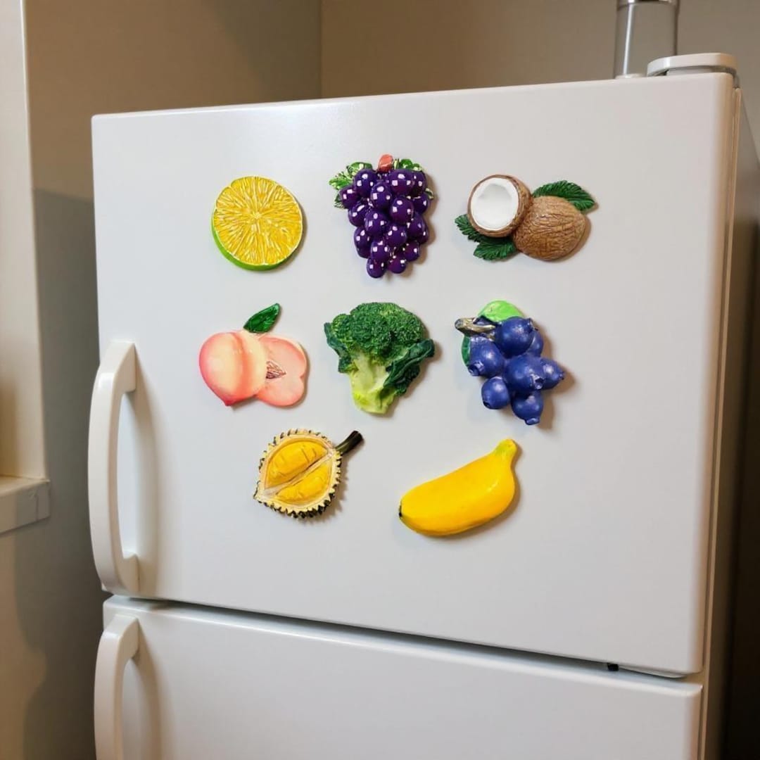 Colorful Fruit and Vegetable Fridge Magnets – Kitchen Decor, Cute Food ...