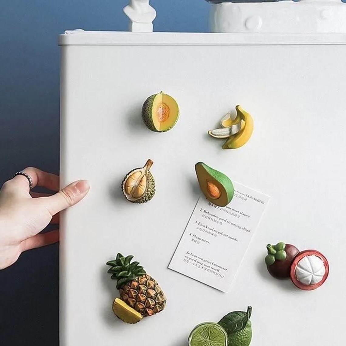 Fruit-themed Fridge Magnet Collection - Avocado, Pineapple, Durian ...