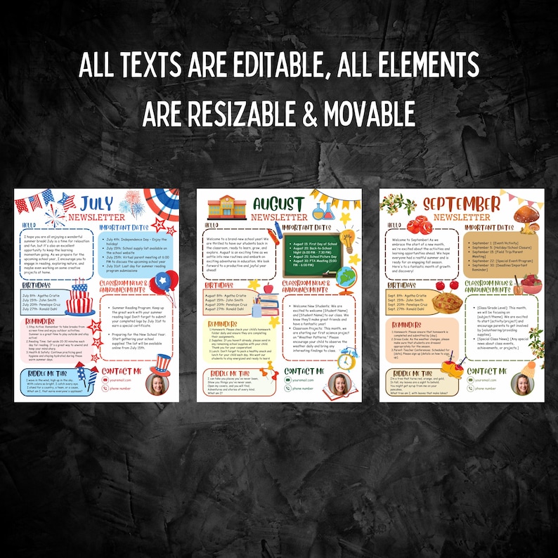 Seasonal Newsletter Template: Editable School PTO/PTA Flyer (canva ...