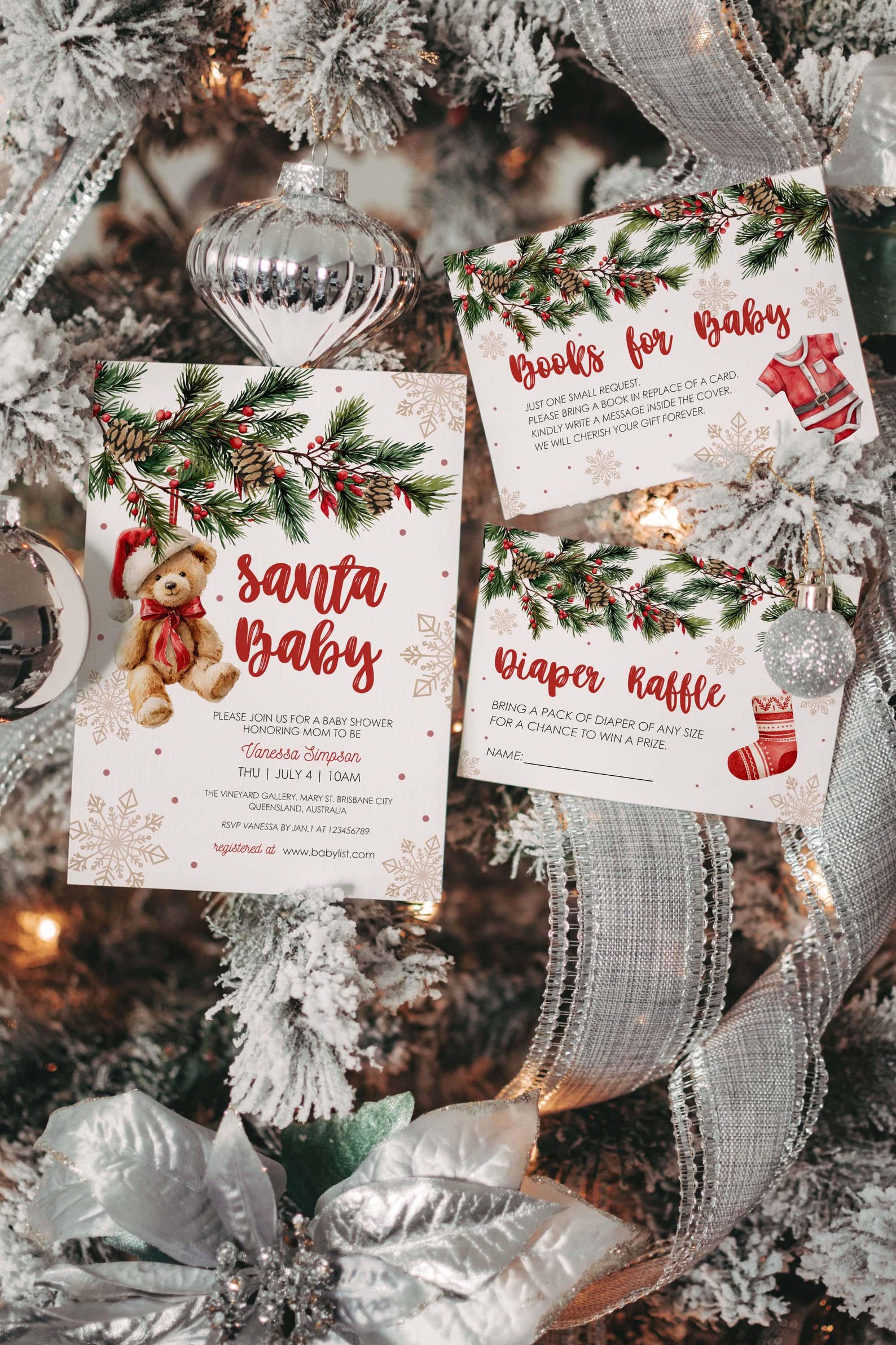 Santa Baby Shower Invitation Template: Winter Christmas Theme (canva ...