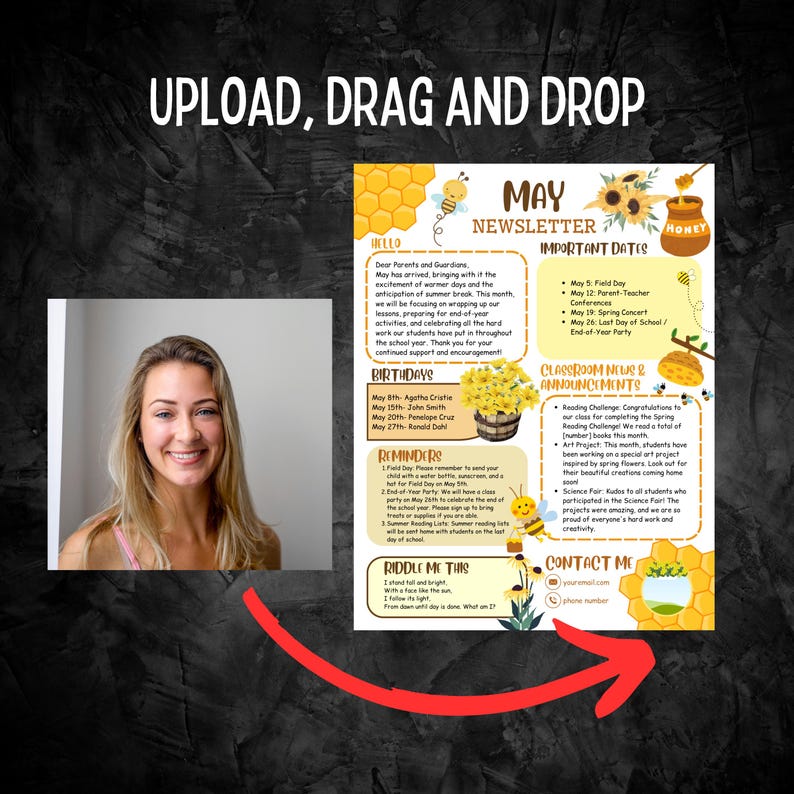 Seasonal Newsletter Template: Editable School PTO/PTA Flyer (canva ...