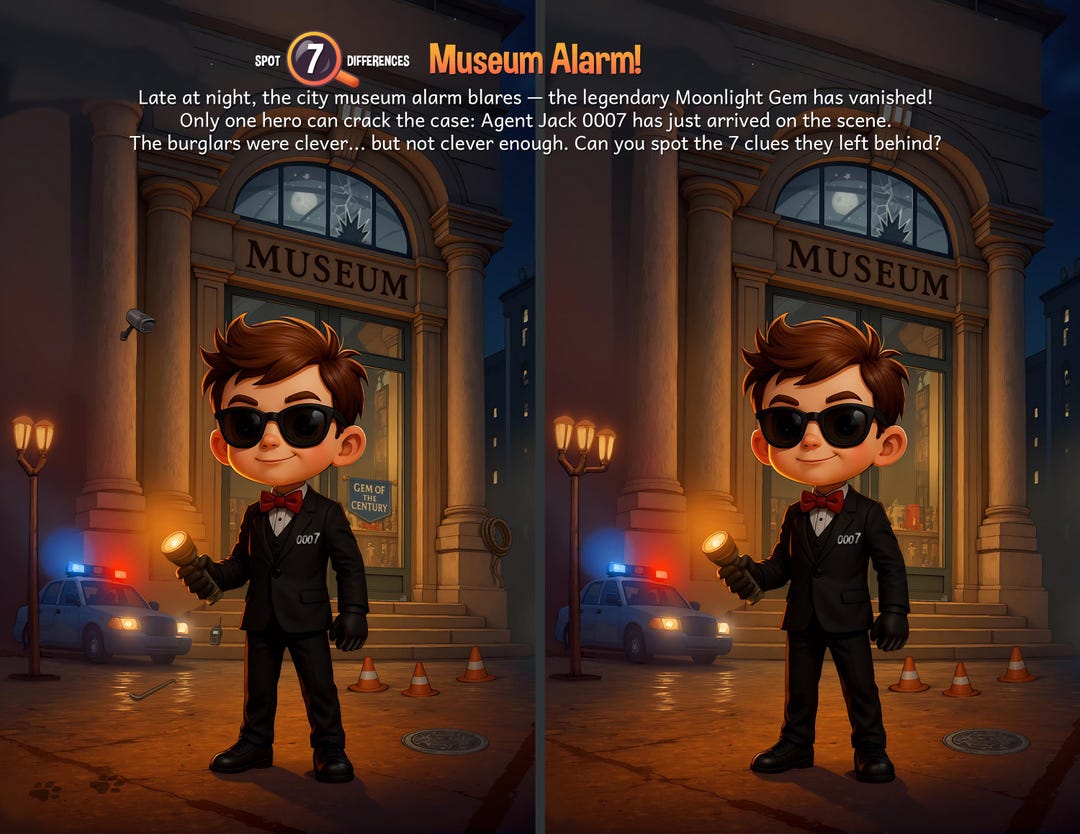 Personalized Spy Spot the Difference Printable | Find 7 Differences Game for Kids | Custom Name ...