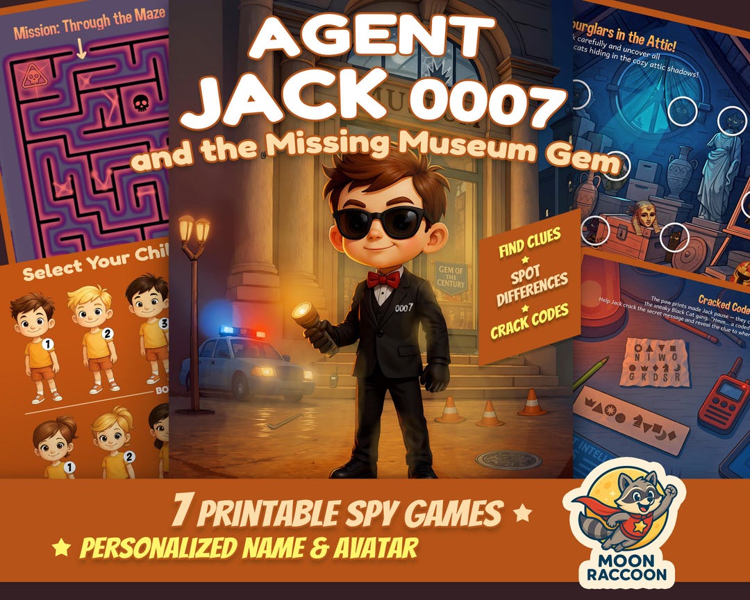 Agent Jack 0007 Spy Adventure • Printable Mystery Game Book for Kids ...