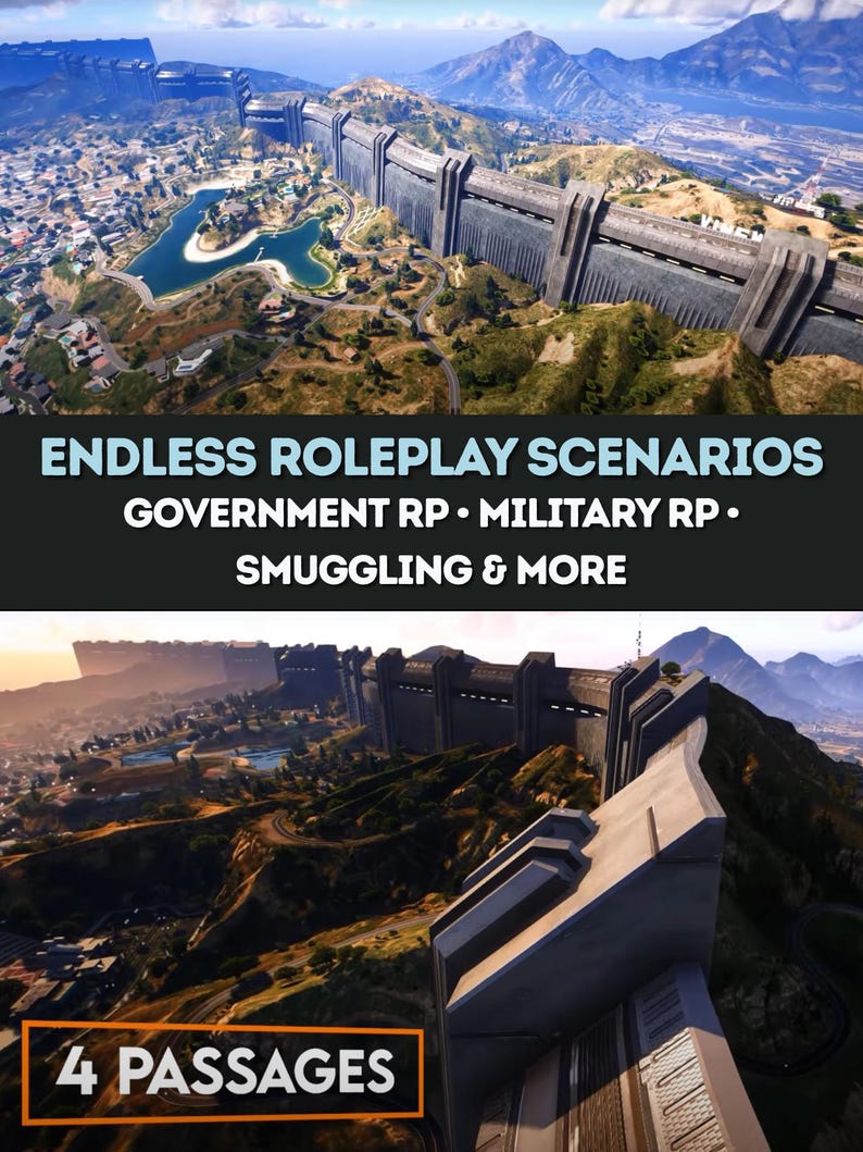 Fivem Border Wall Map | Largest MLO Expansion Dividing City and County ...