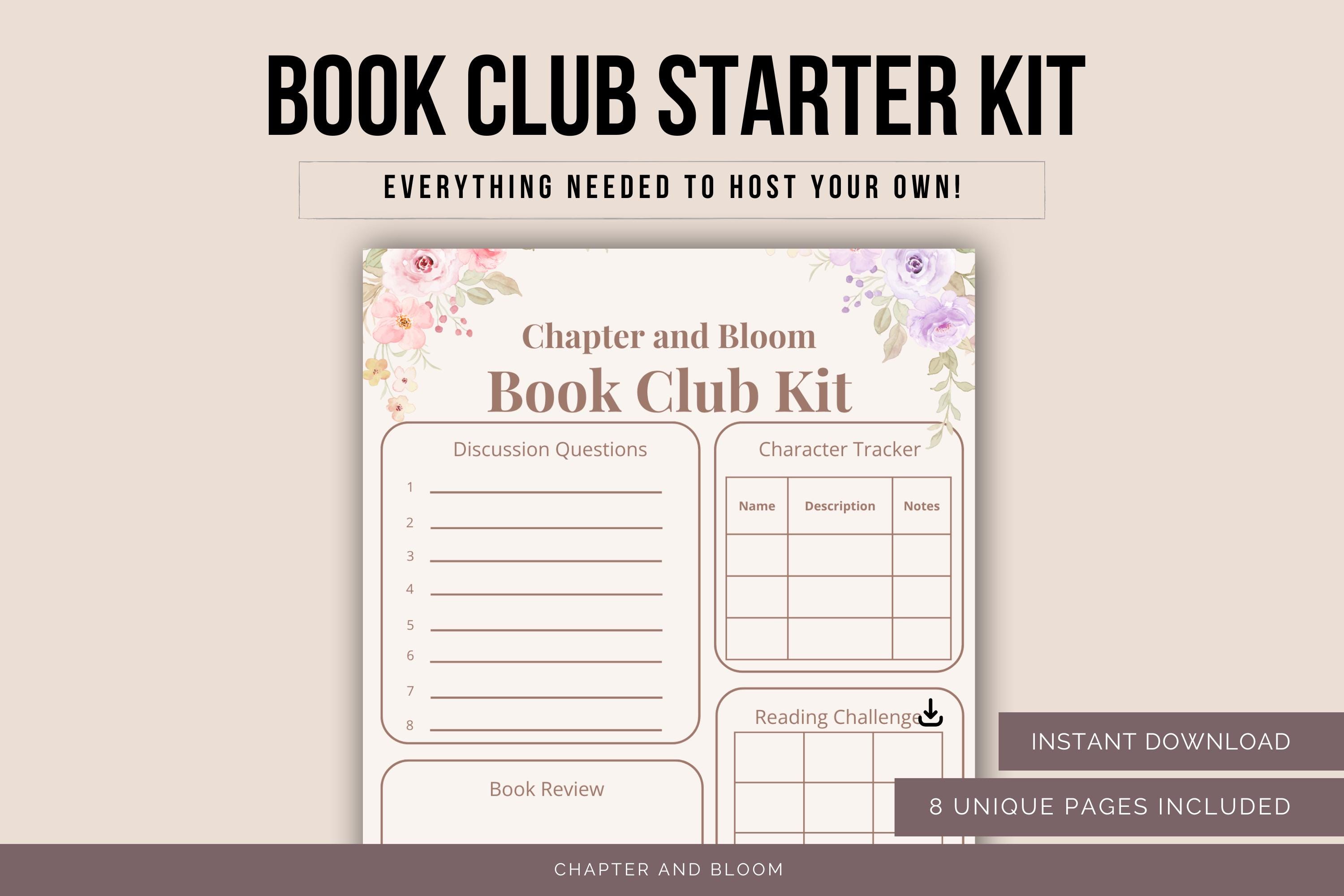 Floral Book Club Kit Printable & Canva Template | Pastel Reading ...