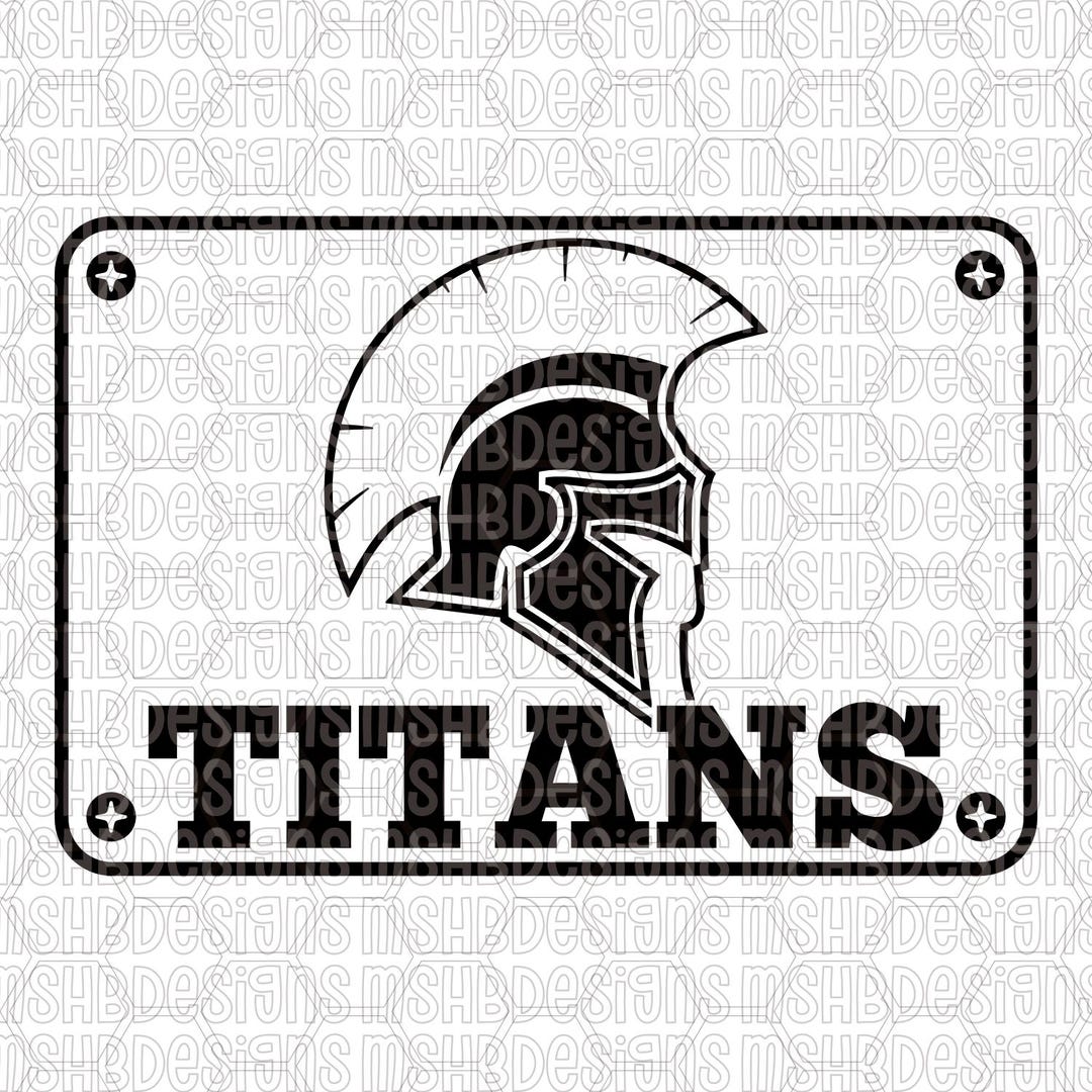 Titans Mascot Svg Dxf Png Ppdf Eps | School Spirit Sign Style Digital ...