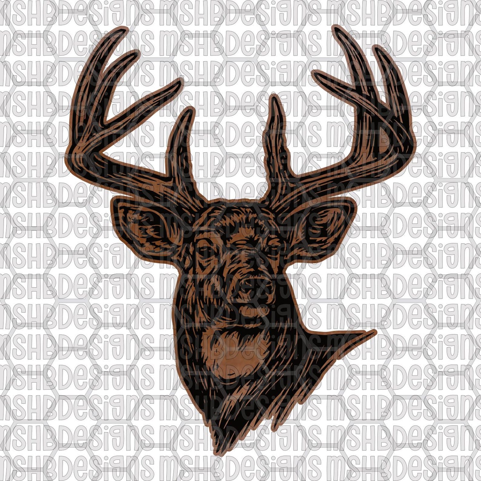 Whitetail Buck Head SVG PNG DXF Eps Pdf | Bold Deer Hunting Design With ...
