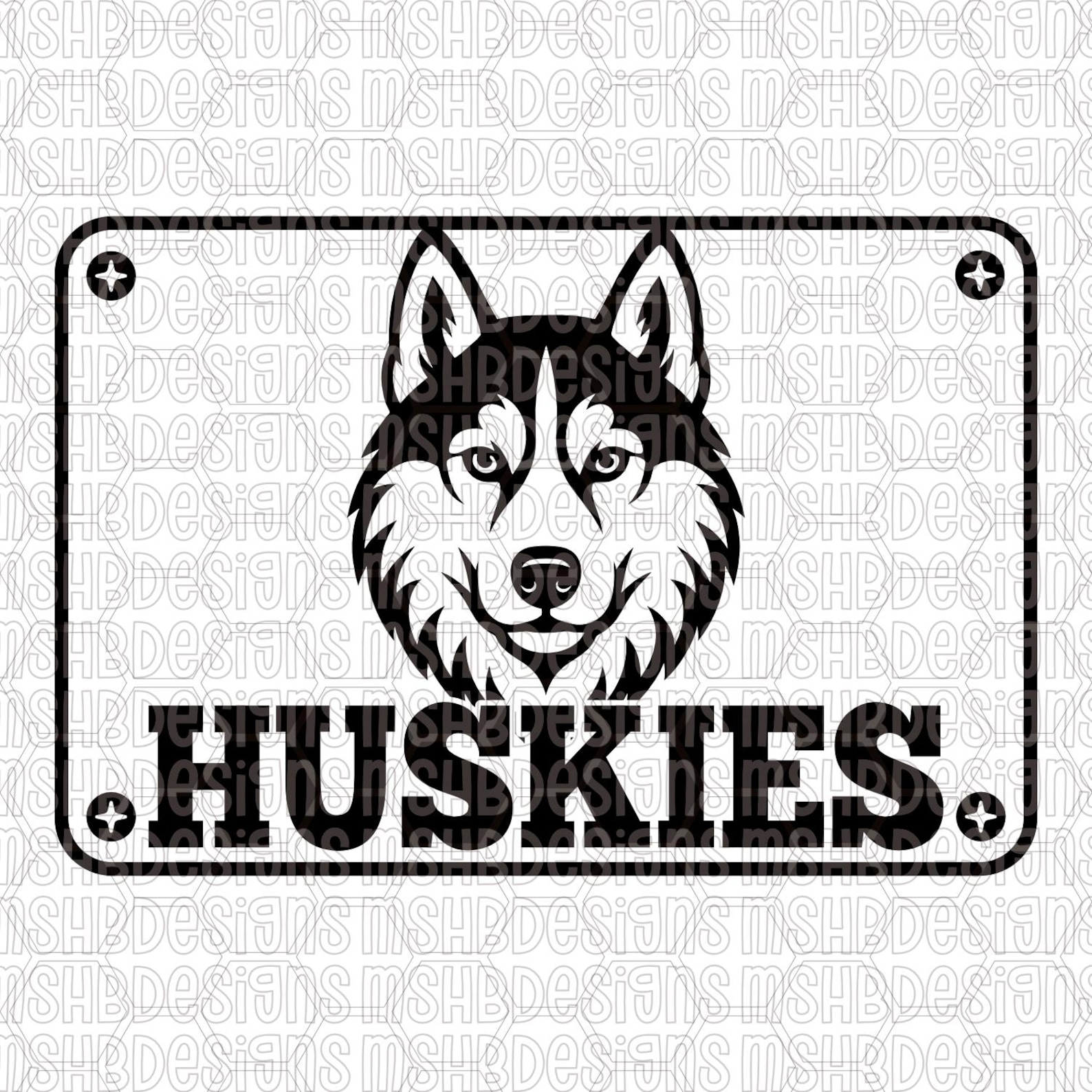 Huskies SVG Png Pdf Dxf Eps | School Mascot Patch Design | Digital ...