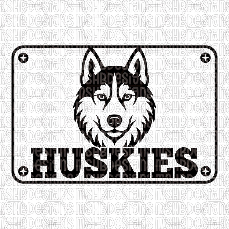 Huskies SVG Png Pdf Dxf Eps | School Mascot Patch Design | Digital ...