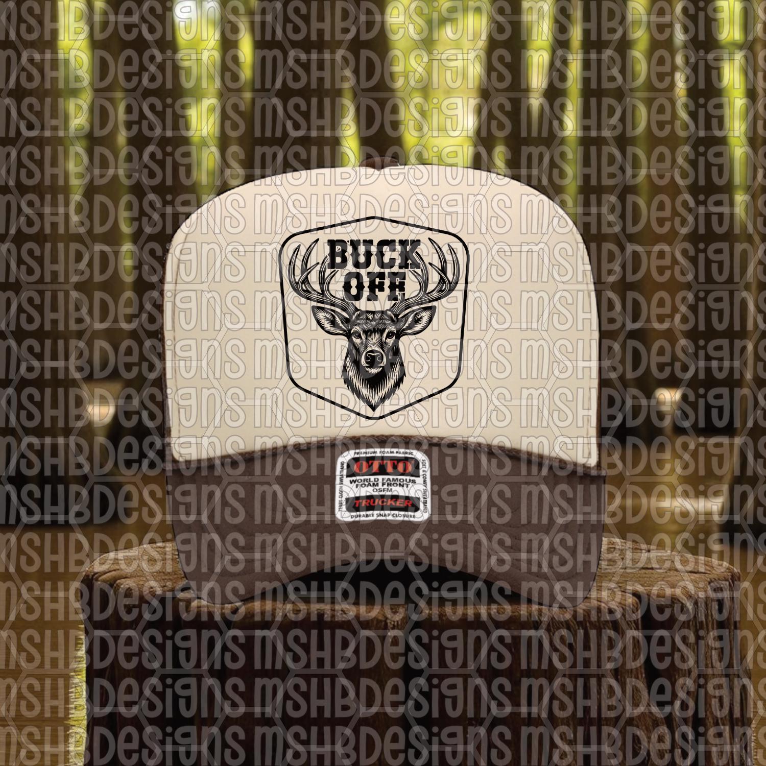 Buck off Deer SVG Design for Engraving Hat Patches Sublimation DTF ...