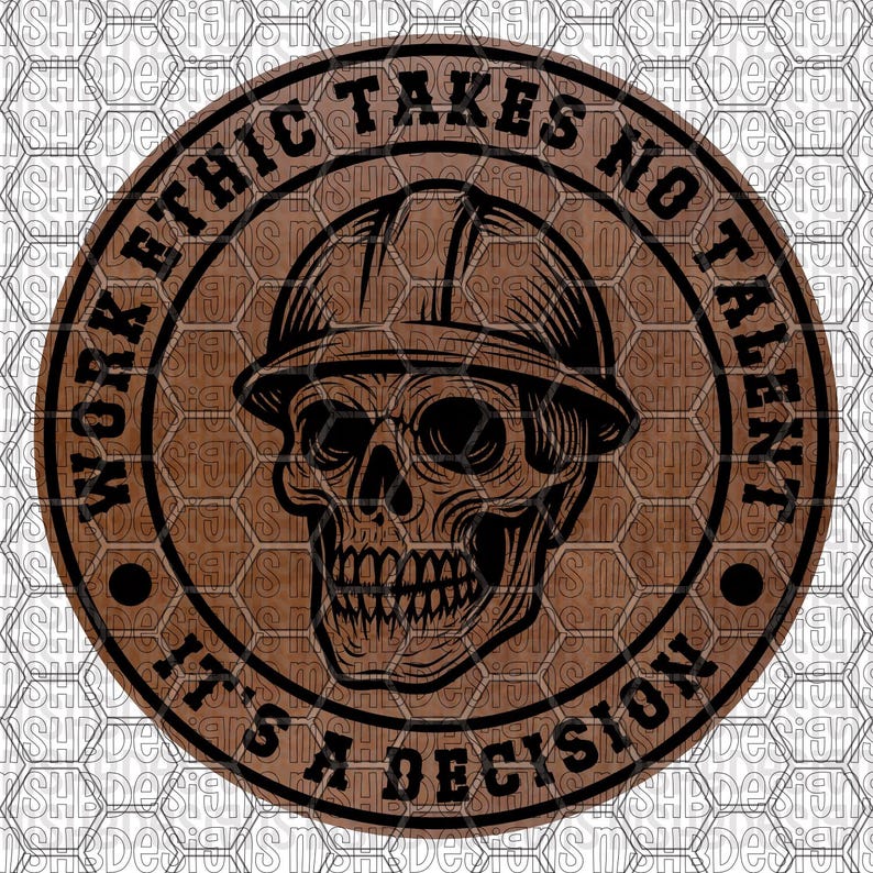 Work Ethic Takes No Talent SVG | Skull Hard Hat Construction Worker ...