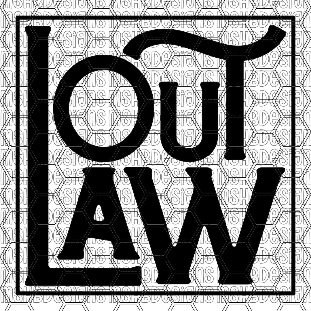 Outlaw SVG | Western Cowboy Font Hat Patch Design | Bold Rodeo ...