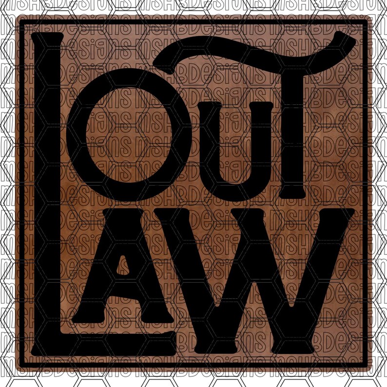 Outlaw SVG | Western Cowboy Font Hat Patch Design | Bold Rodeo ...