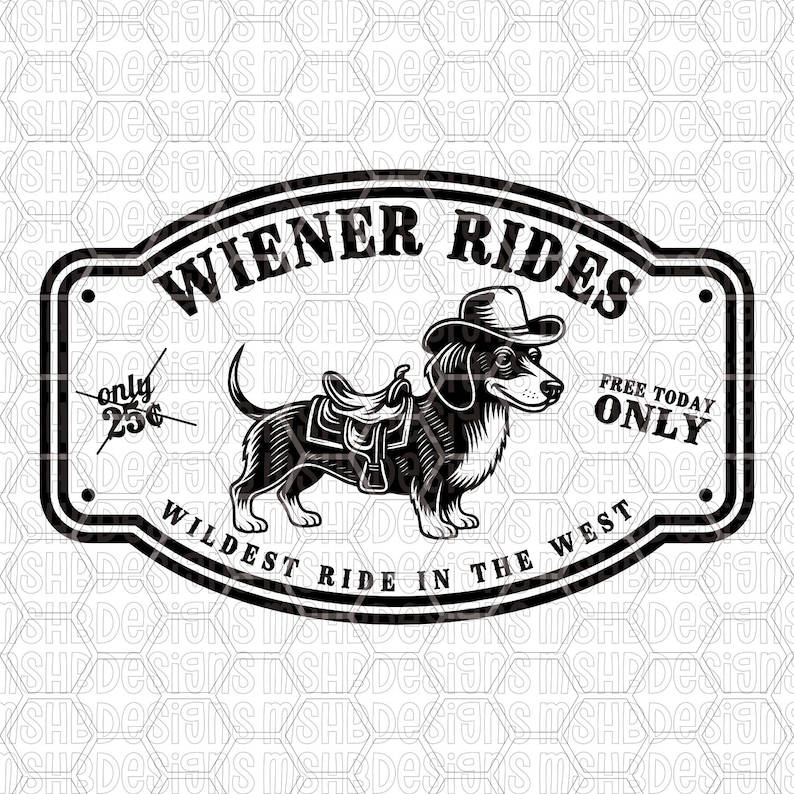 Wiener Rides SVG PNG DXF Eps Pdf – Funny Cowboy Dachshund Design ...