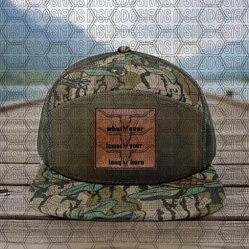 Whatever Lassos Your Longhorn SVG | Western Skull Hat Patch Design ...