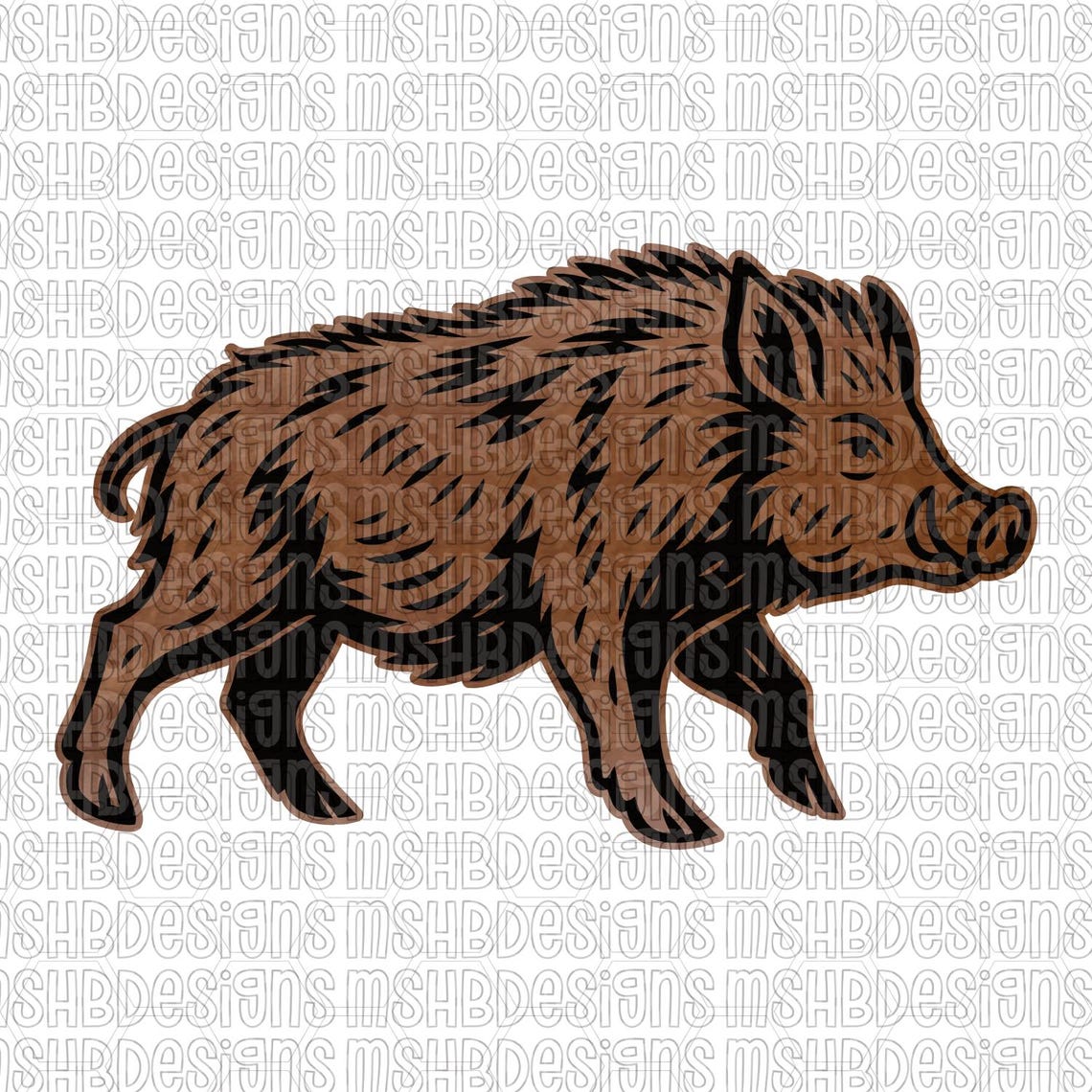 Wild Hog SVG PNG | Boar Laser Engraving File | Southern Razorback Patch ...