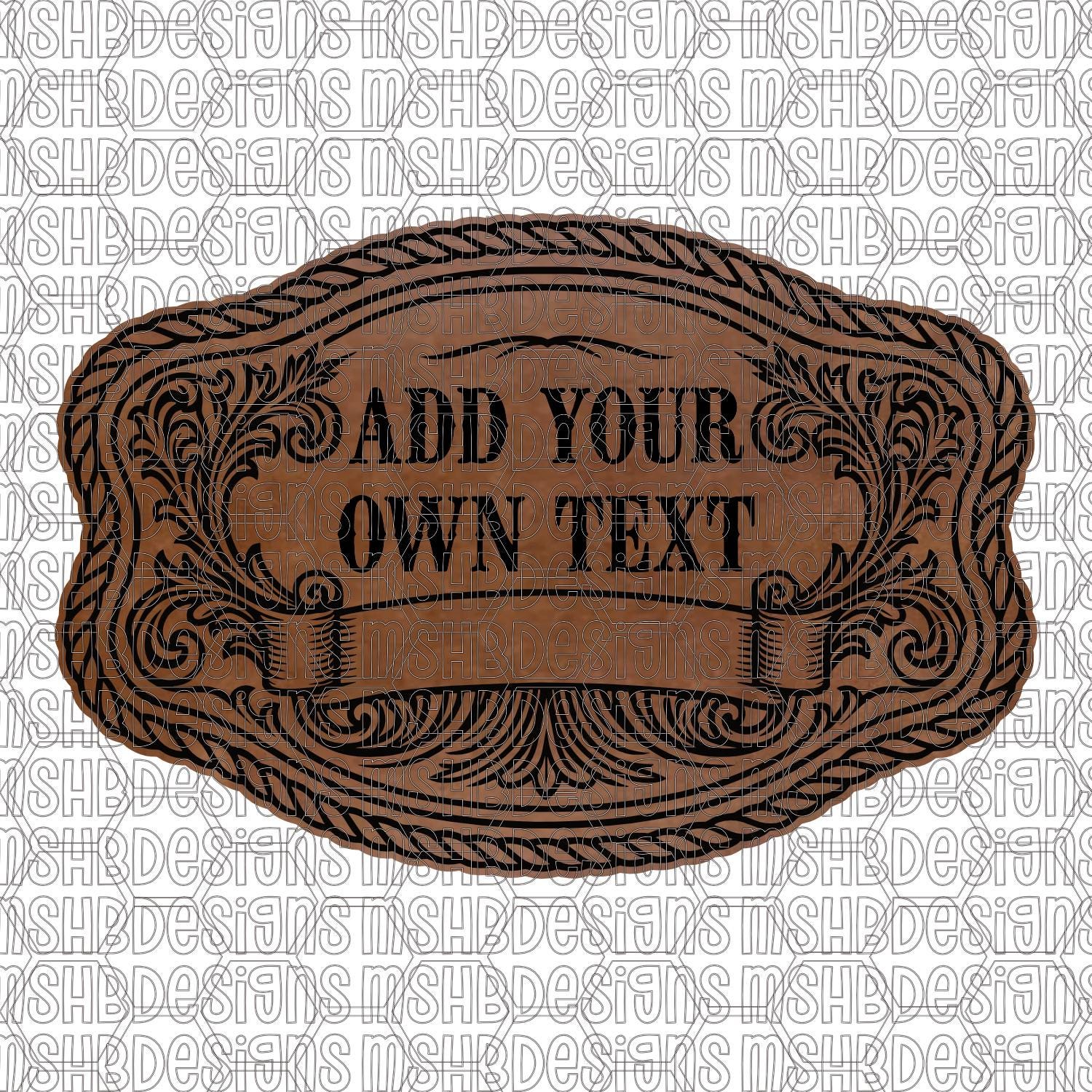 Blank Western Belt Buckle Svg Png Eps Dxf Pdf – Rope Frame Patch Design ...
