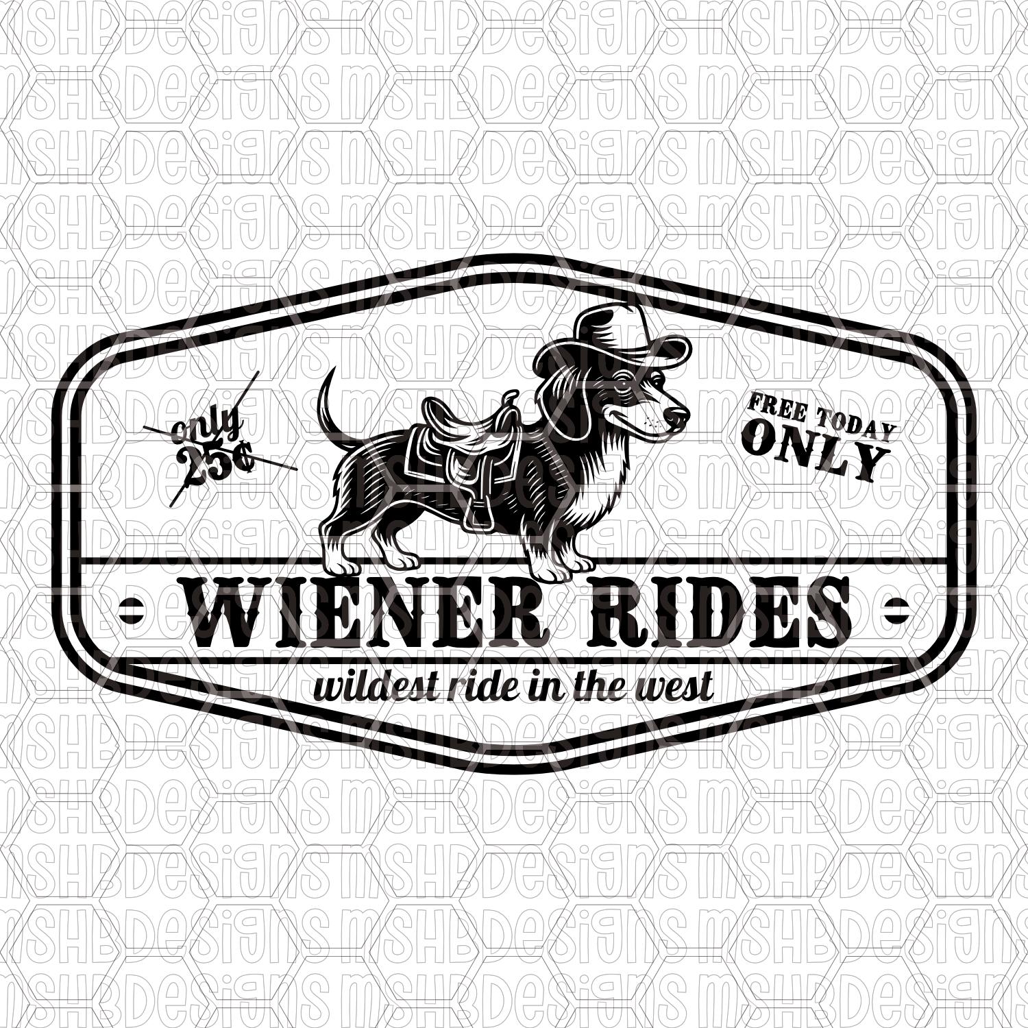 Wiener Rides SVG PNG DXF Eps Pdf – Funny Cowboy Dachshund Design ...