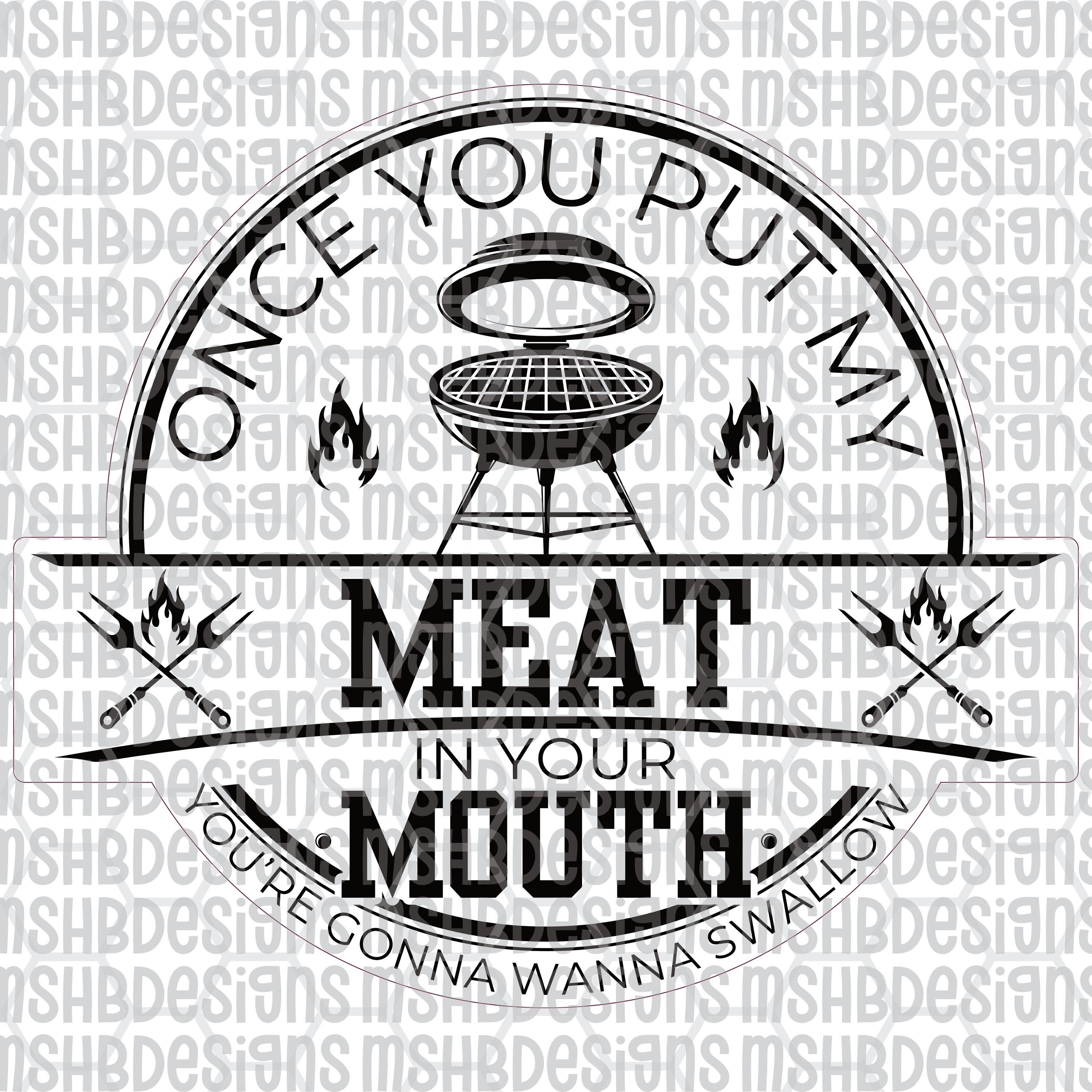 Funny BBQ Meat SVG PNG Dxf Pdf| Grill Humor Hat Patch Design ...