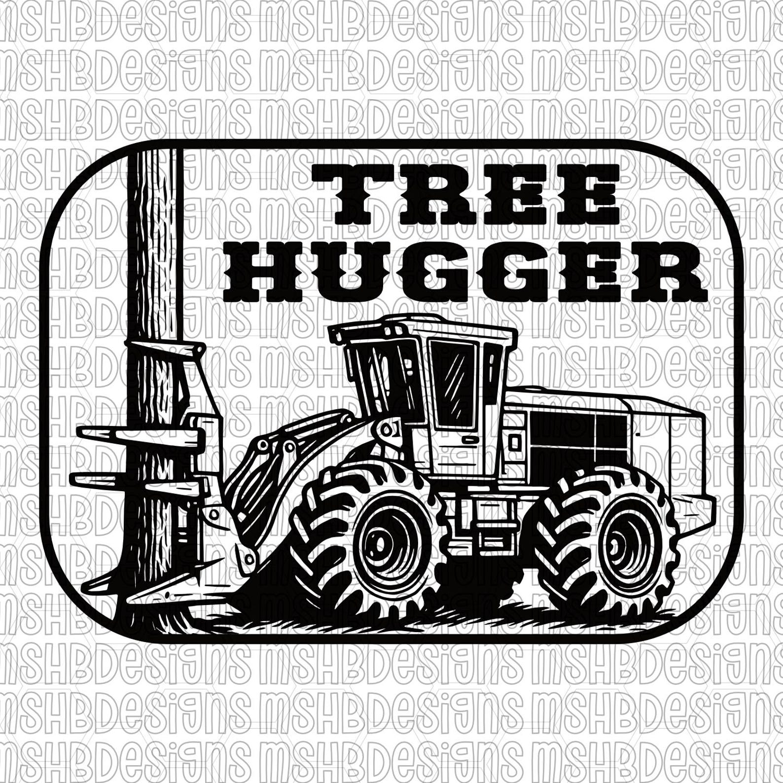 Tree Hugger SVG Png Pdf Dxf Eps | Logging Equipment Funny Hat Patch ...