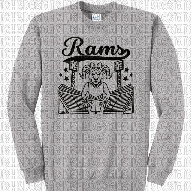 Rams Cheerleader Mascot SVG PNG – Girl Ram Stadium Spirit Design for ...